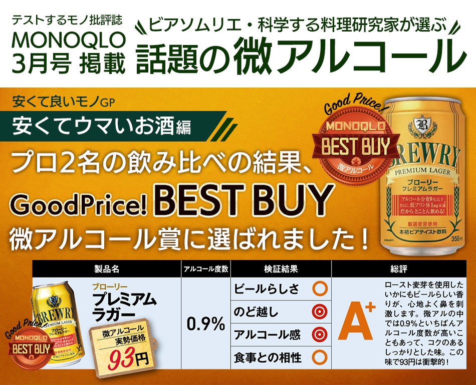 雑誌『MONOQLO(モノクロ)』(2022年3月号)で「ブローリープレミアムラガー」が紹介されました。 | DOSHISHA Marche